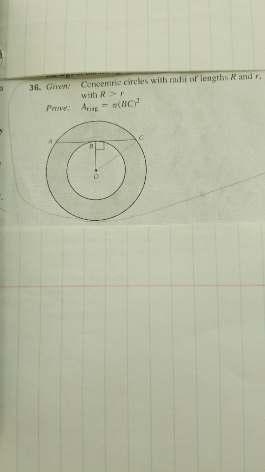 Solved Concentric circles with radii of lengths R and r, | Chegg.com