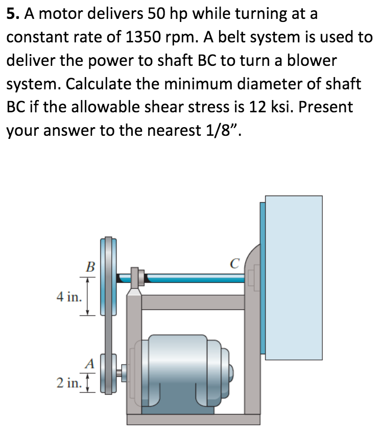 Solved A motor delivers 50 hp while turning at a constant | Chegg.com