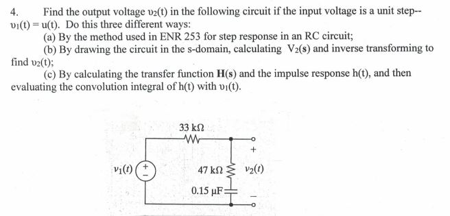 Solved Find the output voltage v2(t) in the following | Chegg.com