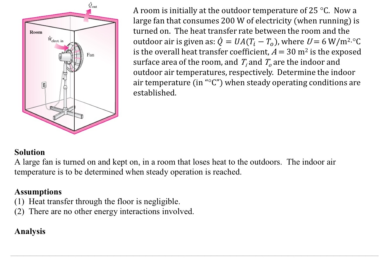 Solved A room is initially at the outdoor temperature of 25 | Chegg.com