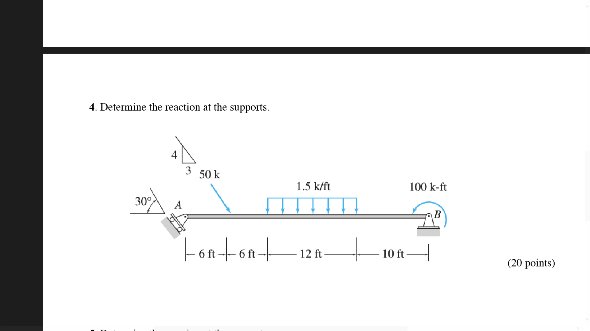 Solved Determine the reaction at the supports. | Chegg.com