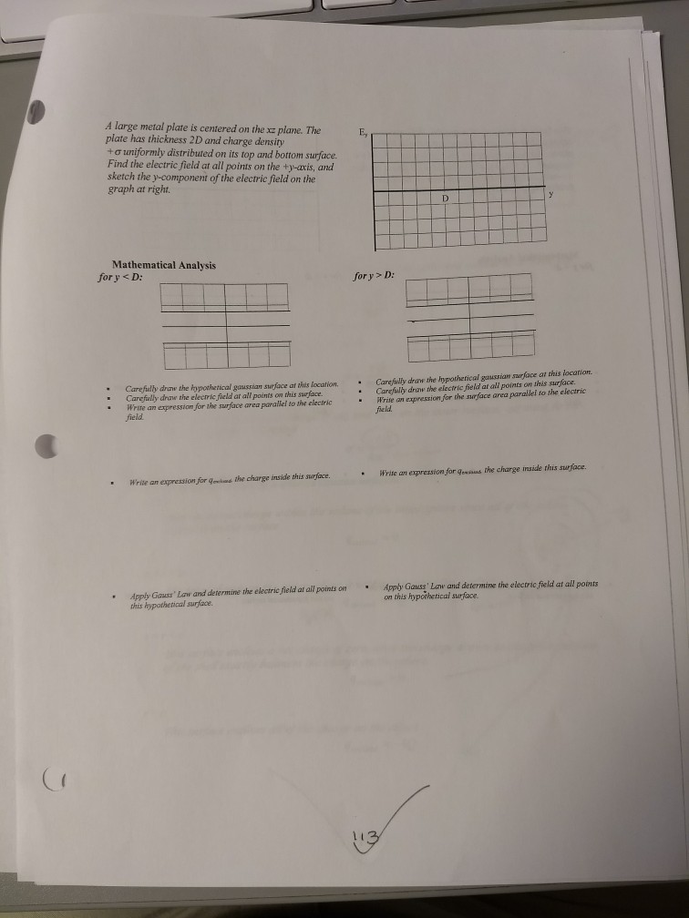 Solved A large metal plate is centered on the xz plane. The | Chegg.com