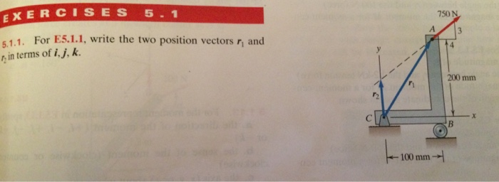 Solved For E5.1.1, write the two position vectors r1 and r2 | Chegg.com