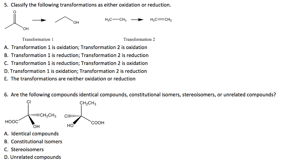 Solved Classify the following transformations as either | Chegg.com