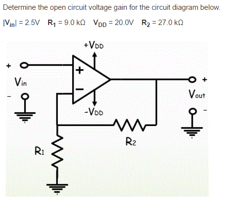 Solved Determine the open circuit voltage gain for the | Chegg.com