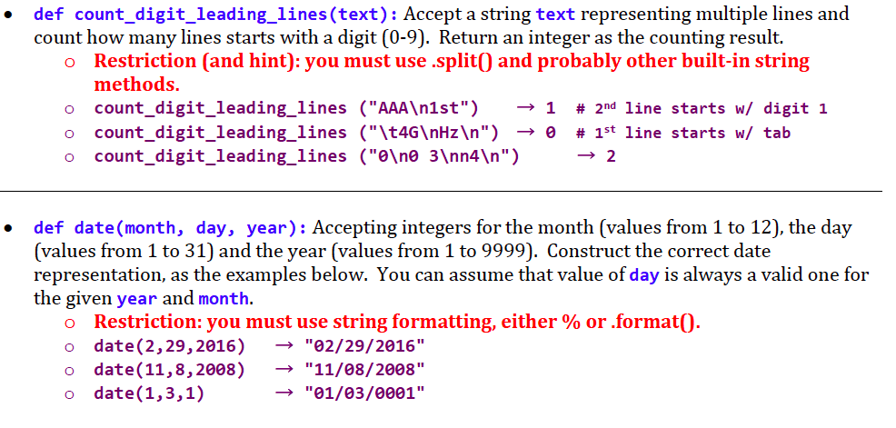 Solved def count_digit_leading_lines (text): Accept a string | Chegg.com