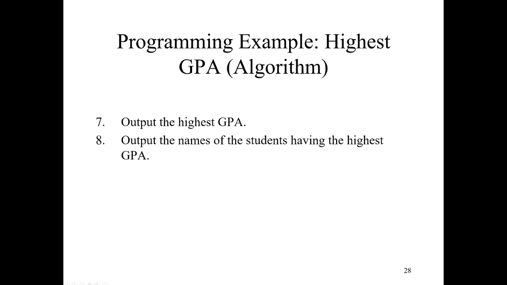 Solved Programming Example: Highest GPA (Algorithm) 1. | Chegg.com