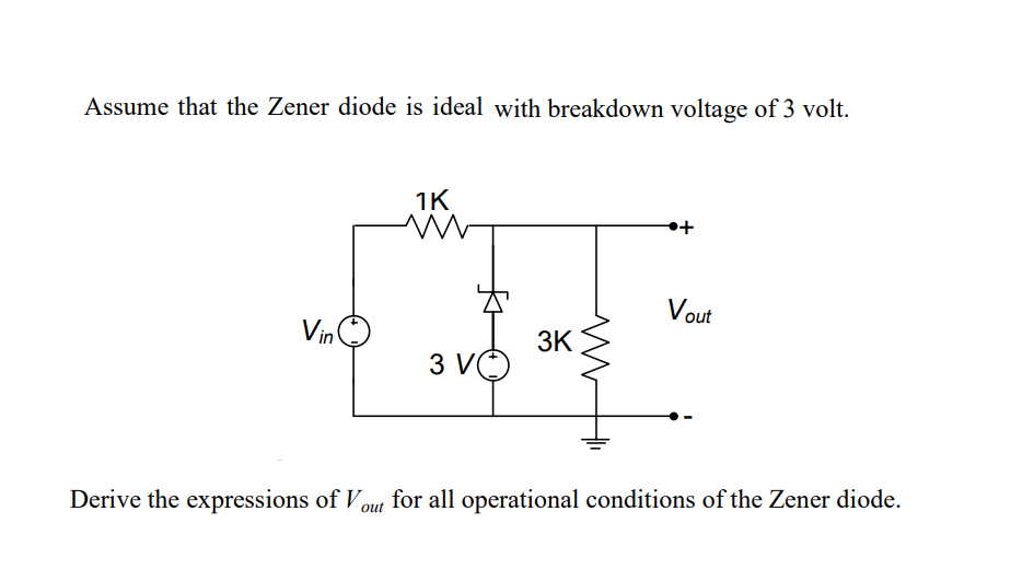 Solved Assume that the Zener diode is ideal with breakdown | Chegg.com Solved Assume that the Zener diode is ideal with breakdown | Chegg.com