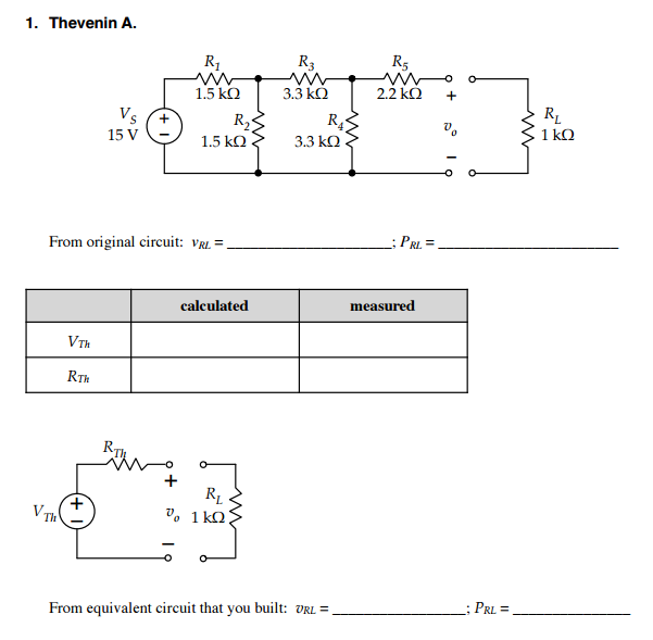 Solved 5. Calculate the Thevenin equivalent analytically | Chegg.com