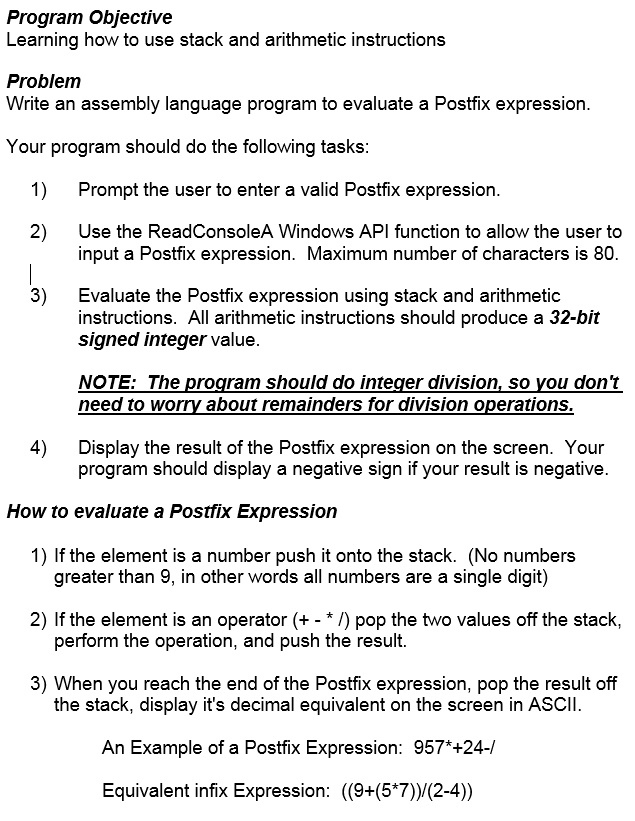 Solved Program Objective Learning how to use stack and | Chegg.com
