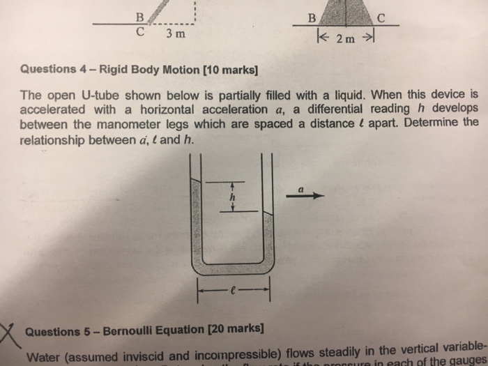 Solved The open U-tube shown below is partially filled with | Chegg.com