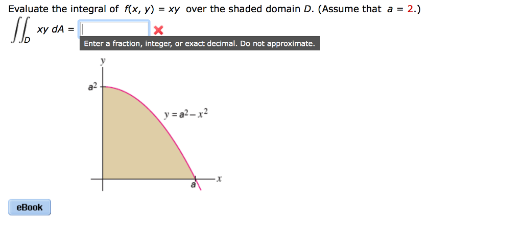 Solved Evaluate the integral of f(x, y) = xy over the shaded | Chegg.com