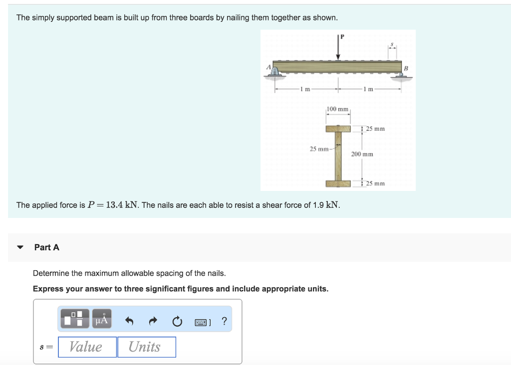 Solved The simply supported beam is built up from three | Chegg.com