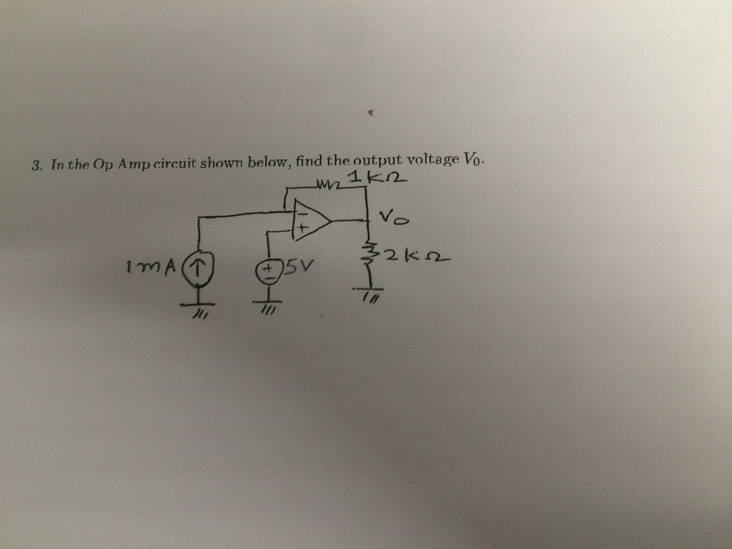 Solved In the Op Amp circuit shown below, find the output | Chegg.com Solved In the Op Amp circuit shown below, find the output | Chegg.com