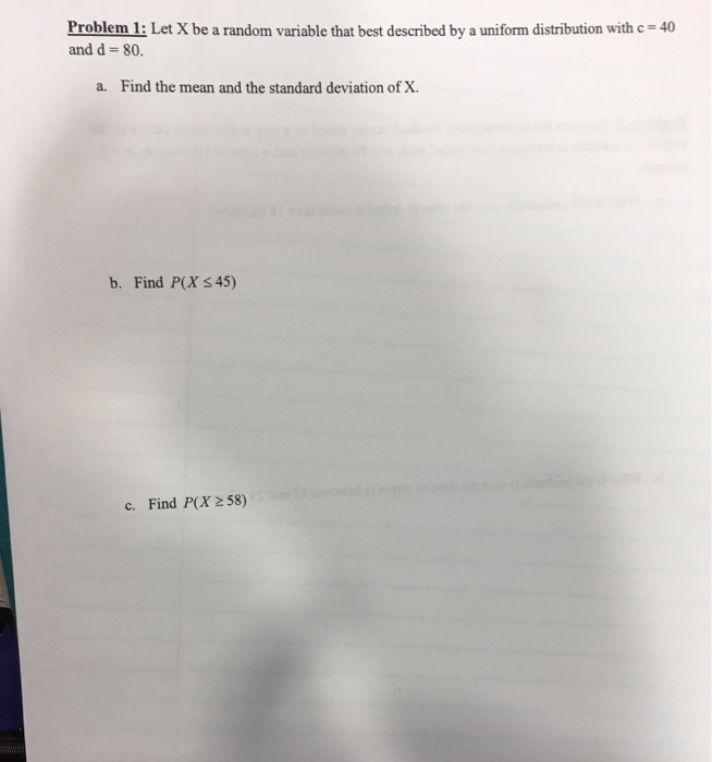 Solved Problem 1 : Let X be a random variable that best | Chegg.com