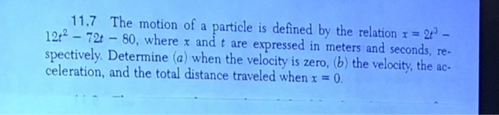 Solved The motion of a particle is defined by the relation x | Chegg.com