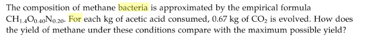 Solved 4.15 Product yield in anaerobic digestion Anaerobic | Chegg.com