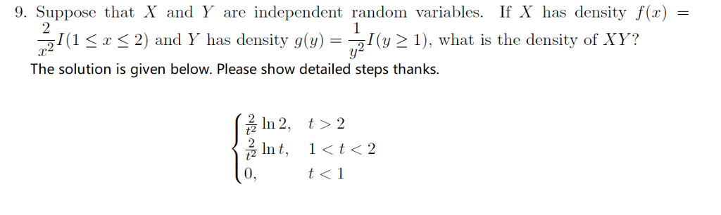Solved 9. Suppose that X and Y are independent random | Chegg.com
