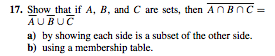 Solved Show that if A, B, and C are sets, then A | Chegg.com