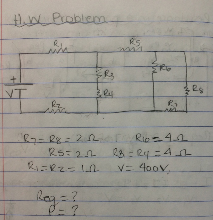 Solved R7 = R8 = 2 Ohm R10 = 4 Ohm R5 = 2 Ohm R3 = R4 = 4 | Chegg.com