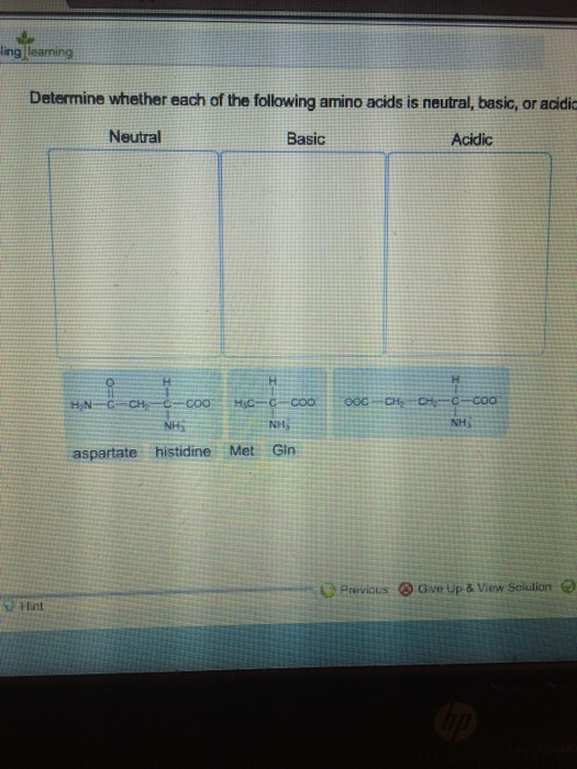 Solved Determine whether each of the following amino acids | Chegg.com