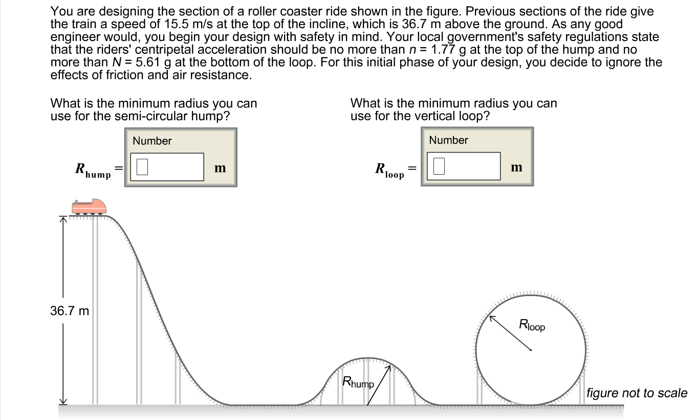 Solved You are designing the section of a roller coaster | Chegg.com