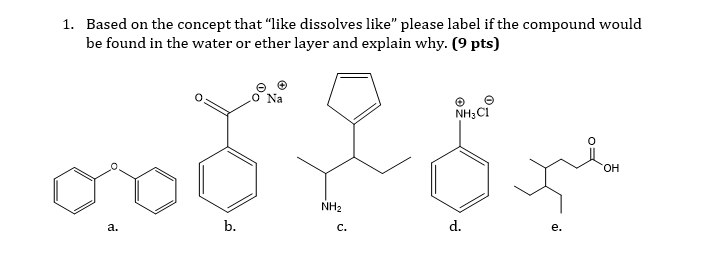 Solved 1. Based on the concept that “like dissolves like” | Chegg.com
