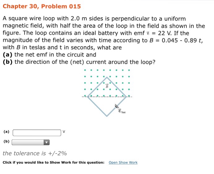 Solved A square wire loop with 2.0 m sides is perpendicular | Chegg.com