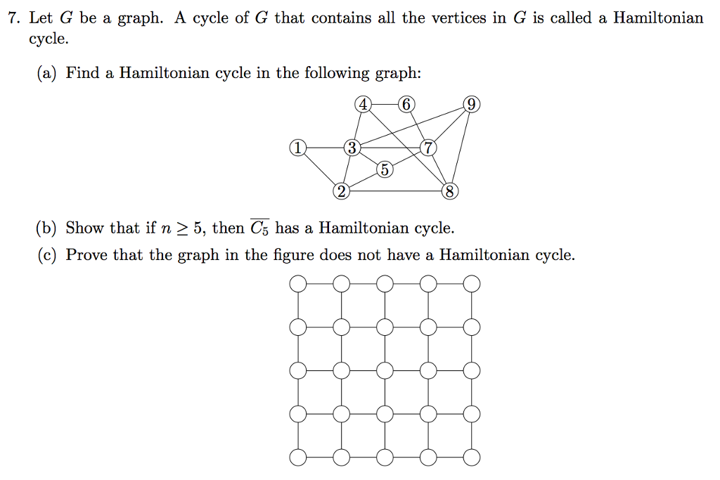 Solved Let G be a graph. A cycle of G that contains all the | Chegg.com