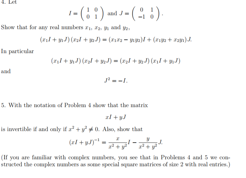Solved 4. Let 0 1 ) and J=( 0 -1 0 Show that for any real | Chegg.com