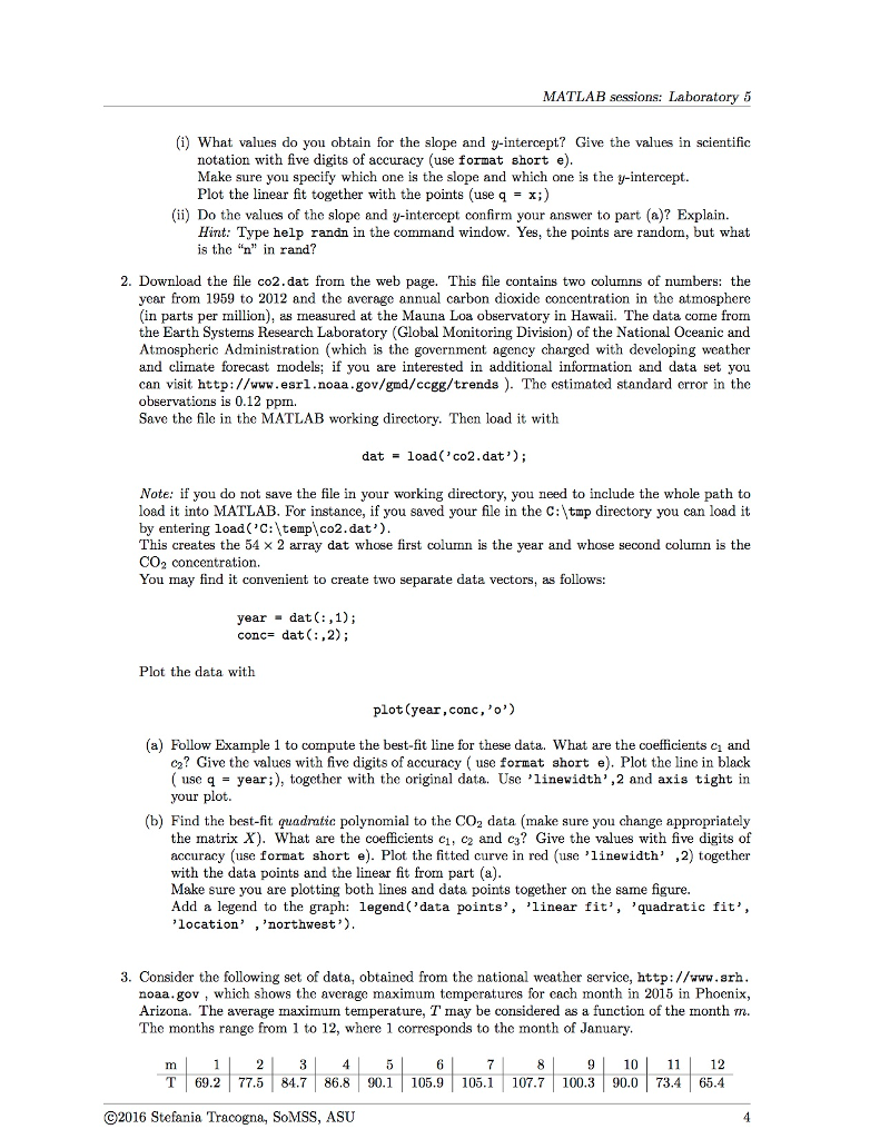 MATLAB sessions: Laboratory 5 MAT 343 Laboratory 5 | Chegg.com