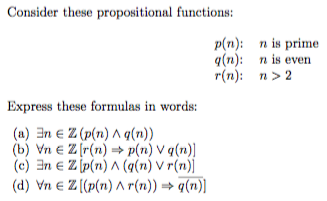 Solved Consider these propositional functions: p(n): n is | Chegg.com
