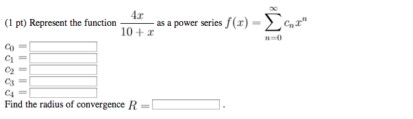 Solved Represent the function as a power series Find the | Chegg.com