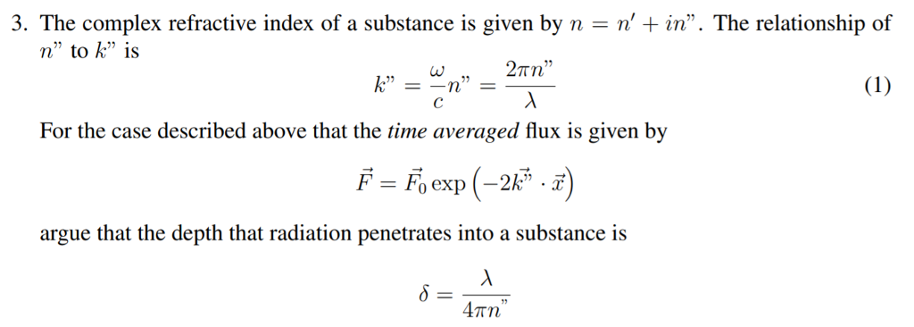 Solved 3. The complex refractive index of a substance is | Chegg.com