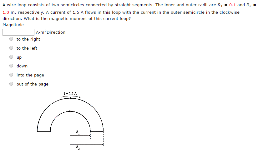 Solved A wire loop consists of two semicircles connected by | Chegg.com