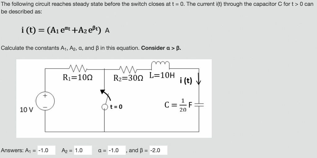 Solved The following circuit reaches steady state before the | Chegg.com