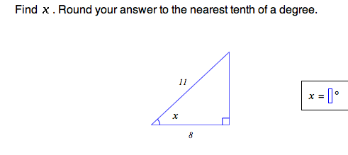 Solved Find x. Round your answer to the nearest tenth of a | Chegg.com