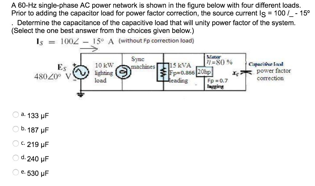 Solved A 60-Hz single-phase AC power network is shown in the | Chegg.com