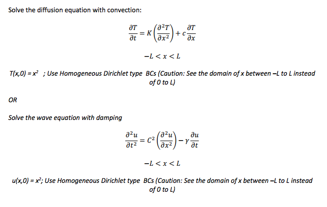 Solved Solve the diffusion equation with convection: OT | Chegg.com