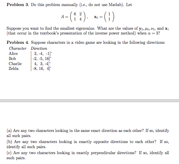 Solved Do this problem manually (i.e., do not use MATLAB). | Chegg.com