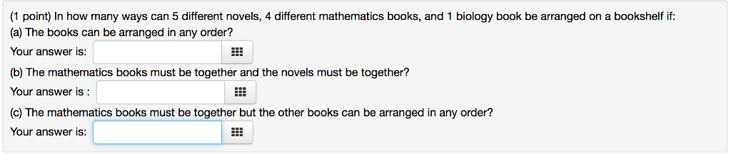 Solved How many ways can 5 different novels, 4 different | Chegg.com