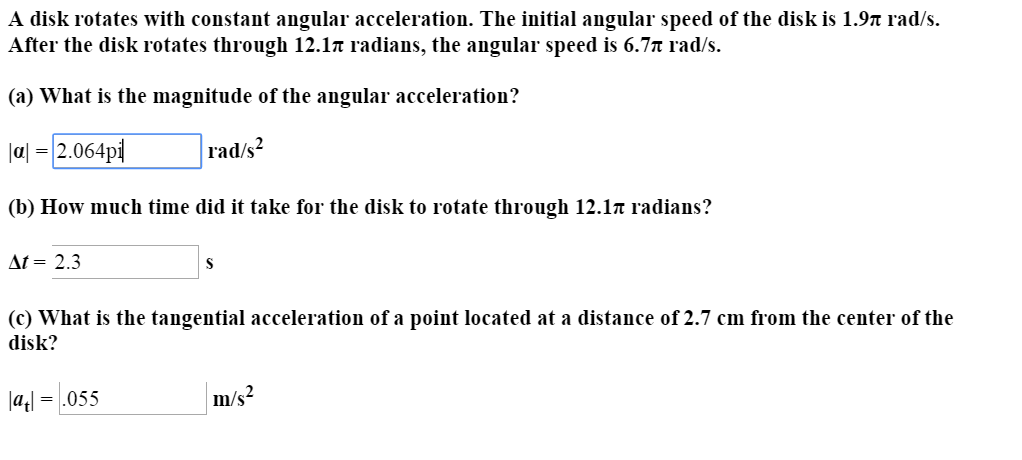Solved A disk rotates with constant angular acceleration. | Chegg.com