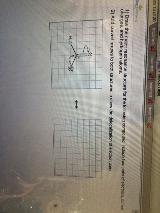 Solved Draw the major resonance structure for the following | Chegg.com
