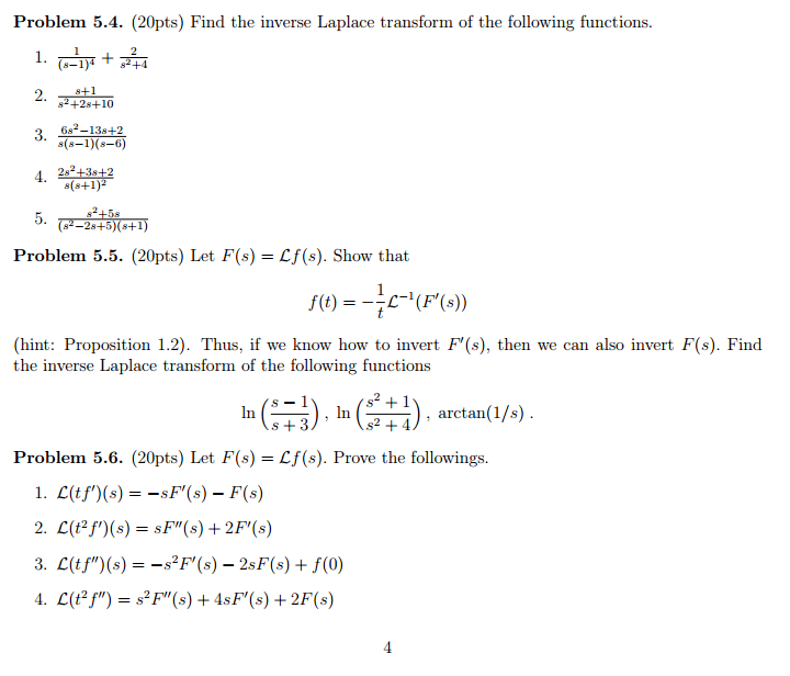 Solved Find the inverse Laplace transform of the following | Chegg.com