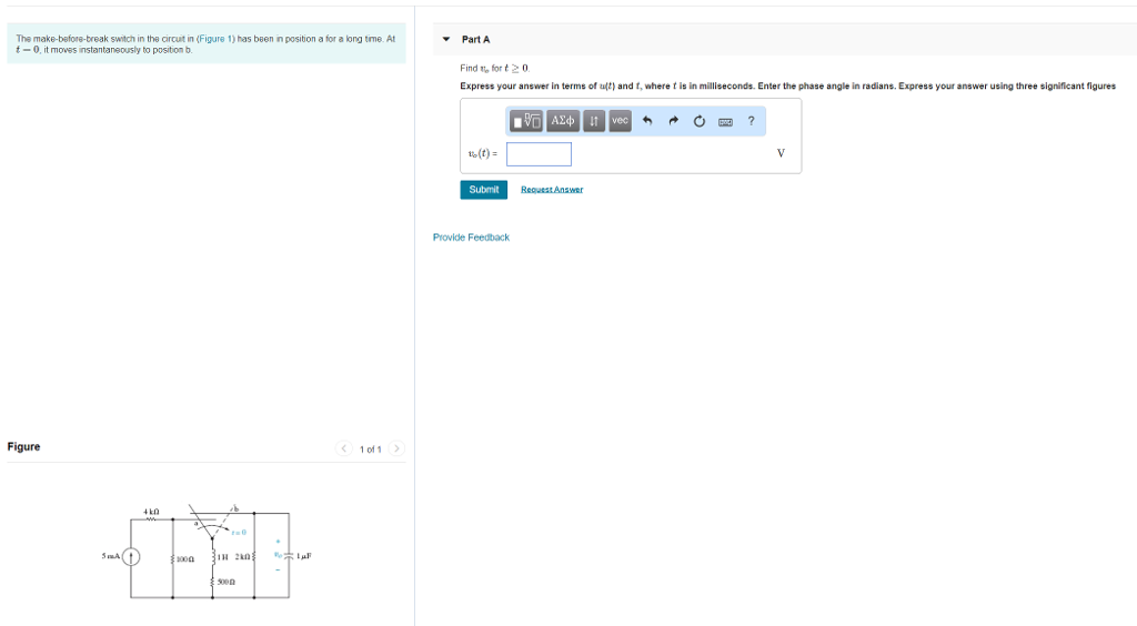 Solved The make-before-break switch in the circuit in | Chegg.com
