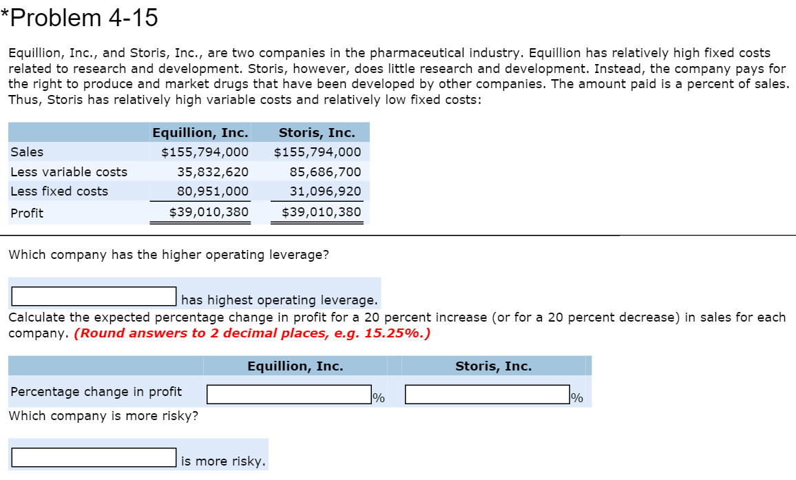 Solved Equillion, Inc., and Storis, Inc., are two companies | Chegg.com