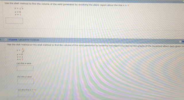 Solved Use the shell method to find the volume of the solid | Chegg.com