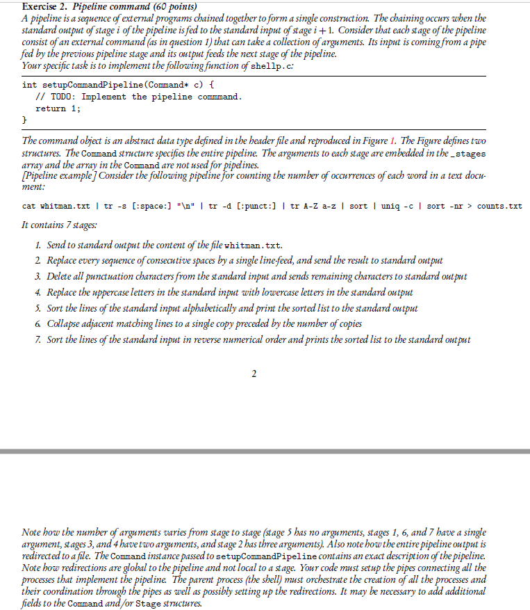 Solved Exercise 2 Pipeline Command 60 Points A Pipeline