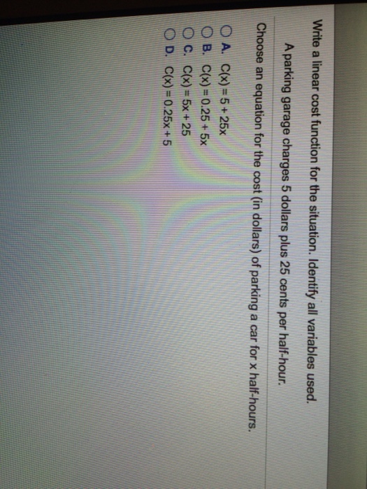 Solved Write a linear cost function for the situation. | Chegg.com