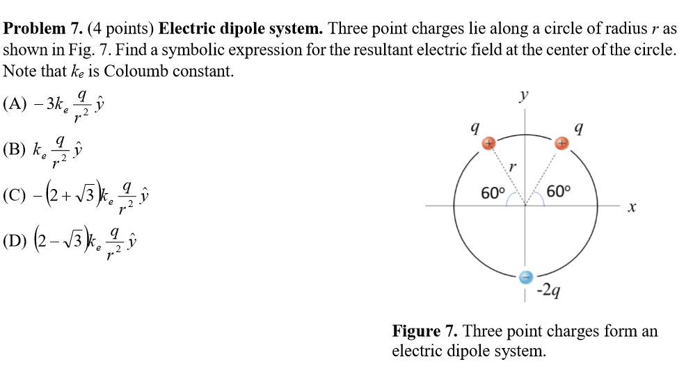 Solved rie dipole system. Three point charges lie along a | Chegg.com